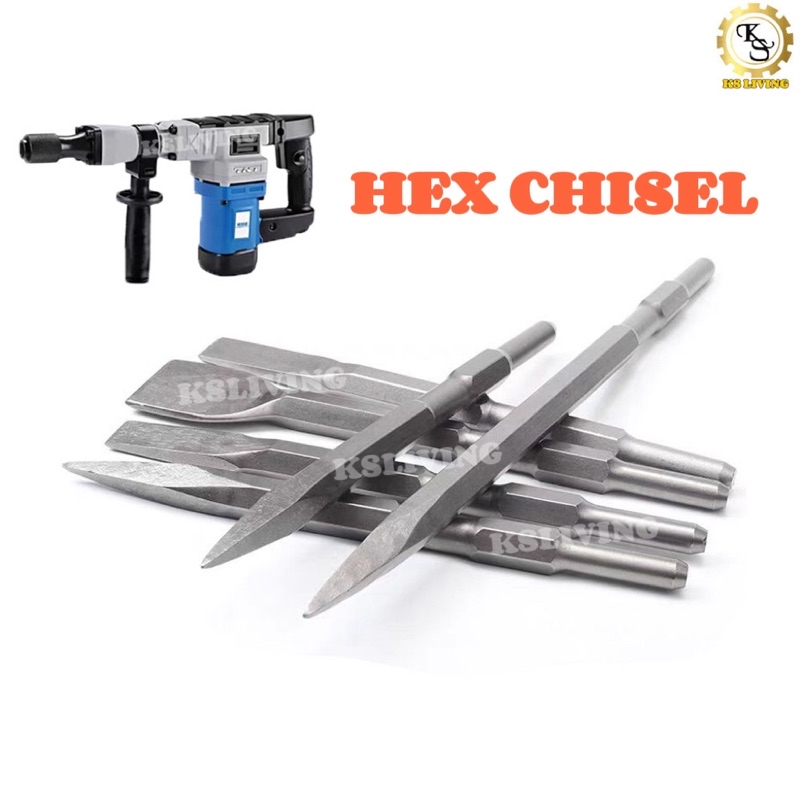 Kim.S Heavy Duty HEX Stone Chisel Wall Hack Impact Drill Chisel Demolition Hammer Drill Bits ...