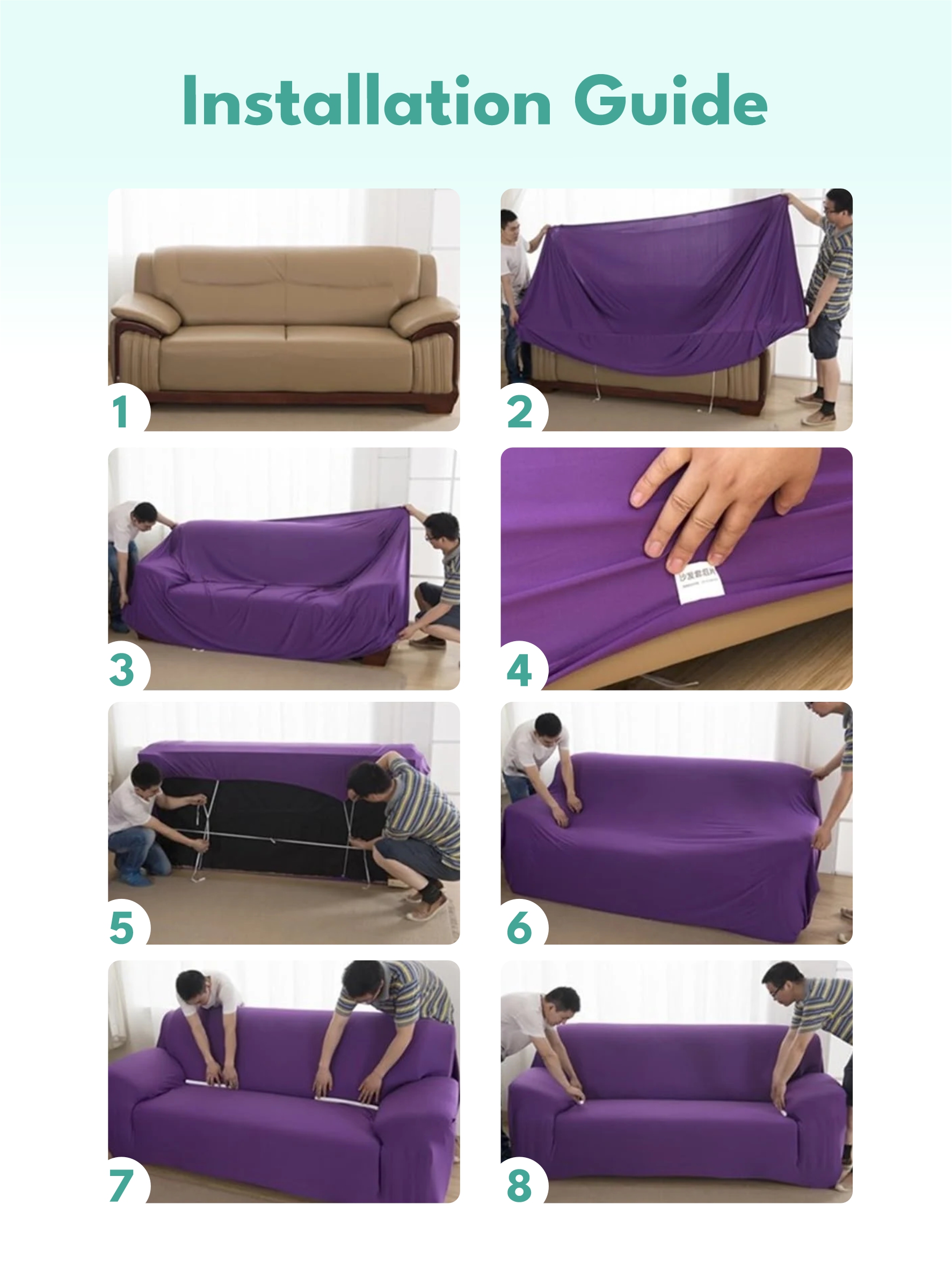 【FREE GIFTS】Universal Elastic Plain Sarung Sofa Cover 1/2/3/4 Seater L ...