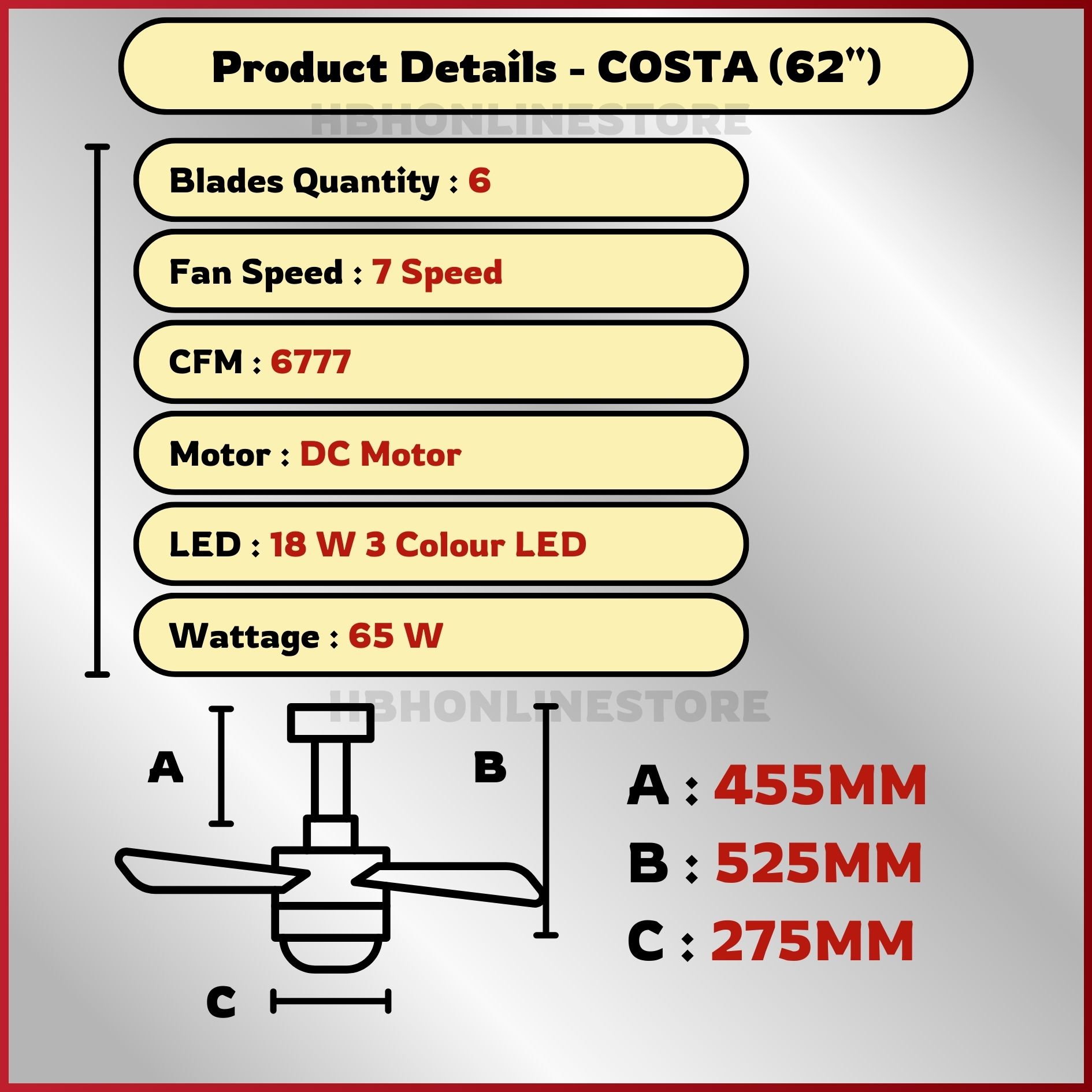 【Free Shipping + FreeGift】Deka Costa Ceiling Fan | Energy Efficient | 5 ...