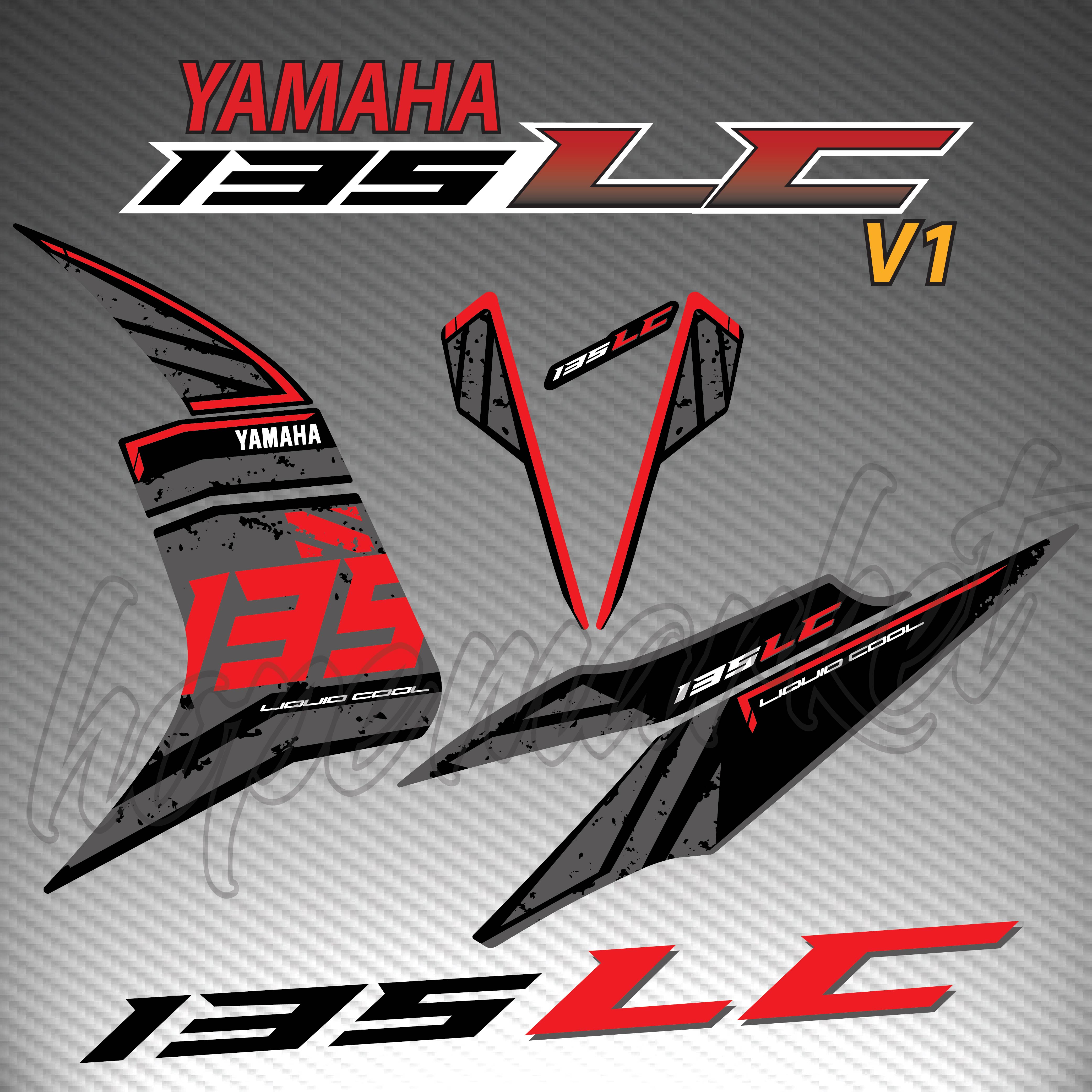 STRIPE MOTOR YAMAHA LC135 V1 DESIGN 2024 NEW CUSTOM BODY STICKER (READY ...