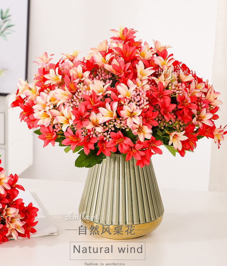 (18FLOWERS) CONCUBINE LILY Artificial Fake Flower Bouquet Living Room ...