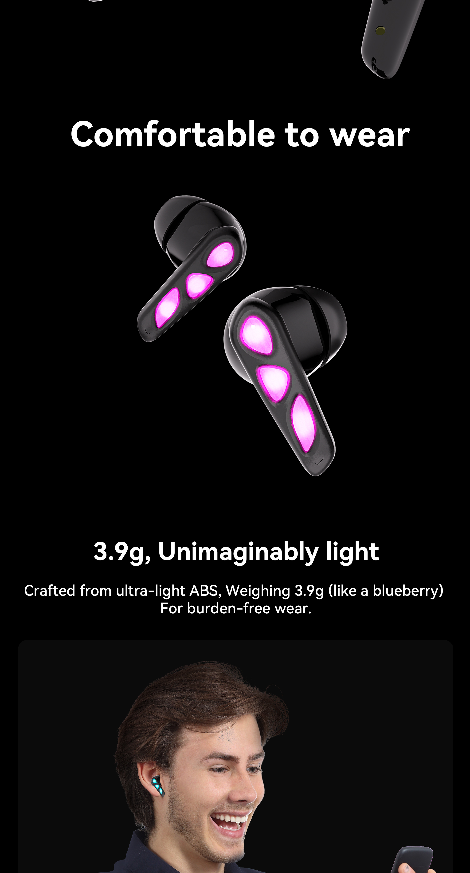 Amgras XNew Buds Gaming earphone bluetooth earbud Low latency 6Mic ENC ...