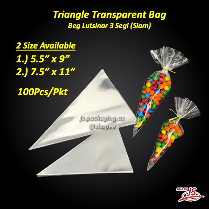 IPP 3 Segi Siam Triangle Transparent Bag /Triangle Plastic Bags/Plastic ...
