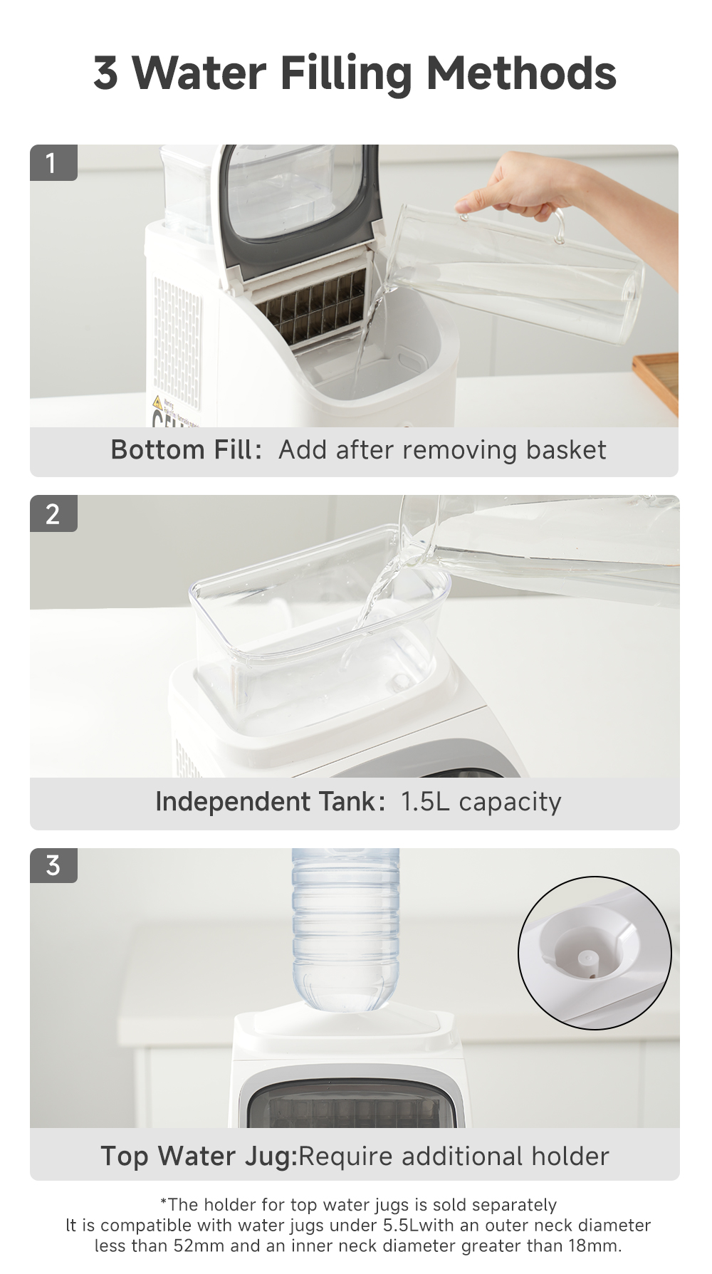 Simplus Smart Ice Holder Water Jug Holder for Ice Maker Machine 2 ...