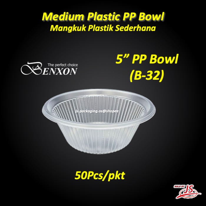 Mangkuk Plastik Sederhana 5" Benxon Disposable Medium Plastic Bowl ...