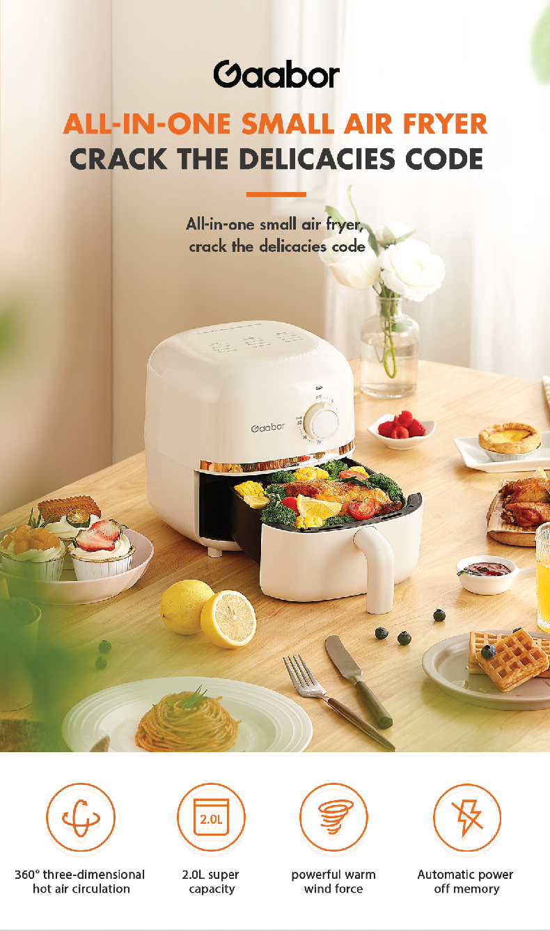 Gaabor 2L Mini With 9 Menu Functions Air Fryer & 3D Hot Air Circulation ...
