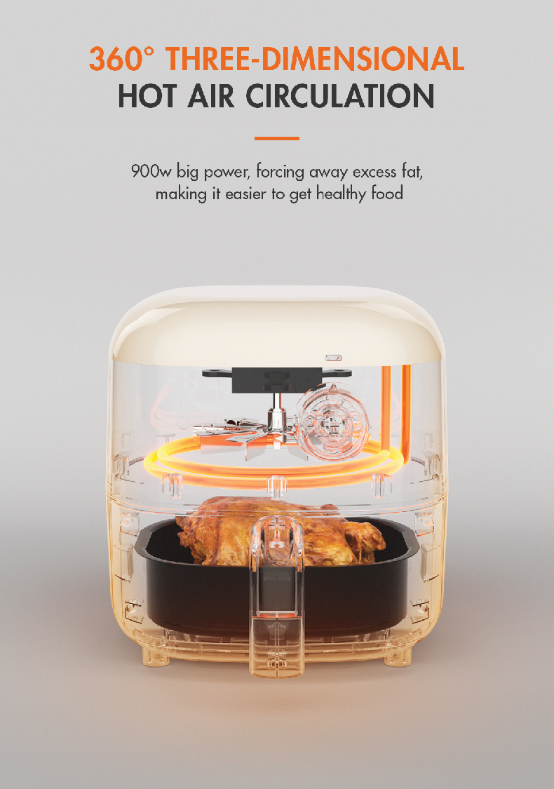 Gaabor 2.0L Mini Air Fryer with 9 Menu Functions and 3D Hot Air ...