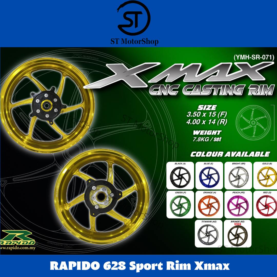RAPIDO Xmax 250 Sport Rim 628 CNC Casting Front 350*15 Rear 400*14 ...