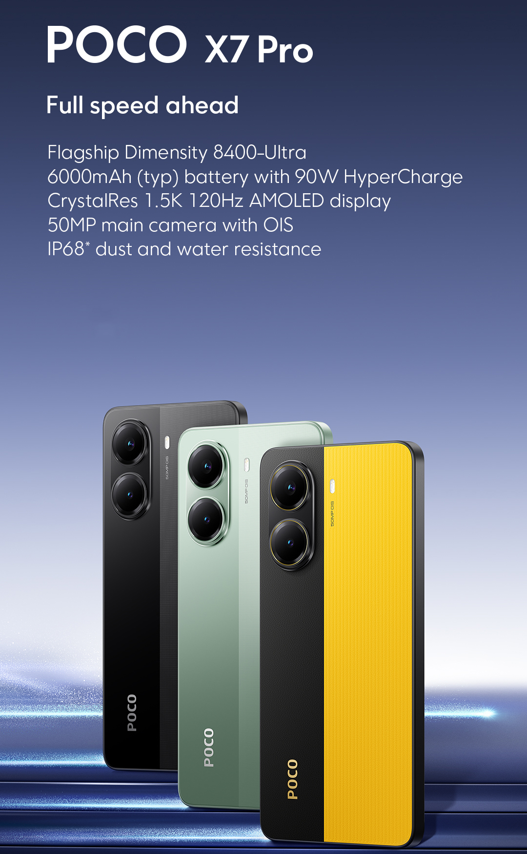 POCO X7 Pro 6000mAh battery+90W HyperCharge/MTK-8400 Ultra/HyperOS 2 ...