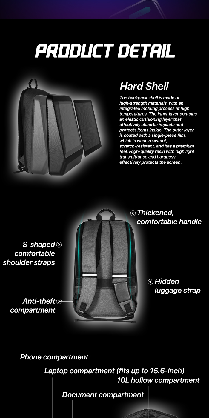 LOY Pixel Core HD Led Backpack with Waterproof and customizable Lamps ...