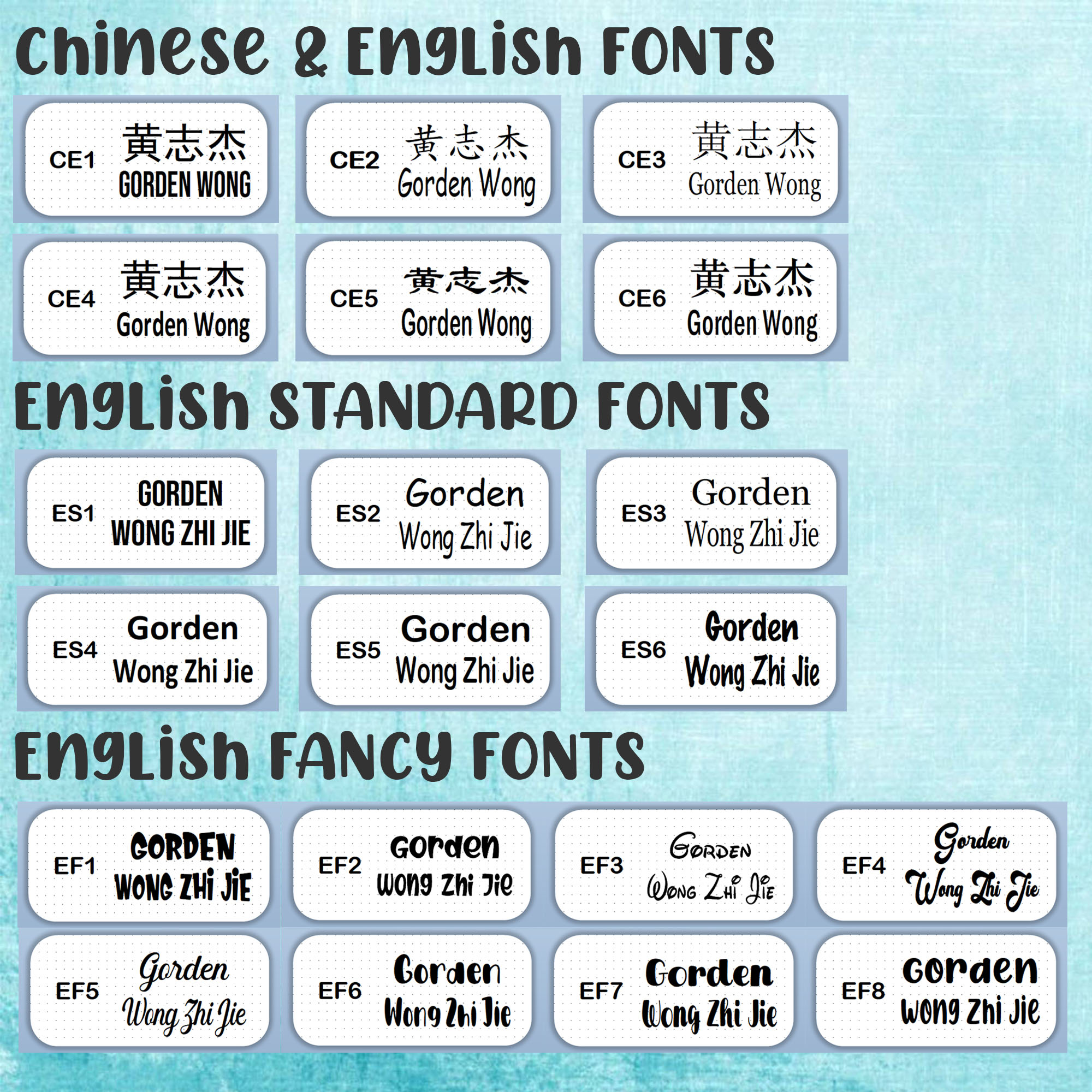 Name Sticker L (50) Waterproof Sticker Cartoons LARGE Sticker Label ...