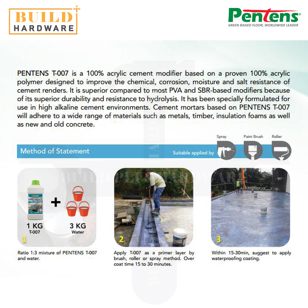 PENTENS T-007 1kg /4kg Cement Modifier Waterproof Primer 水泥改质剂 Primer ...