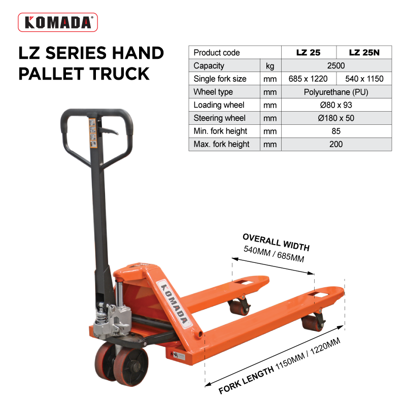 TTF RACK™ LZ Series Heavy Duty Hand Pallet Truck | 2.5/3 TON Capacity ...