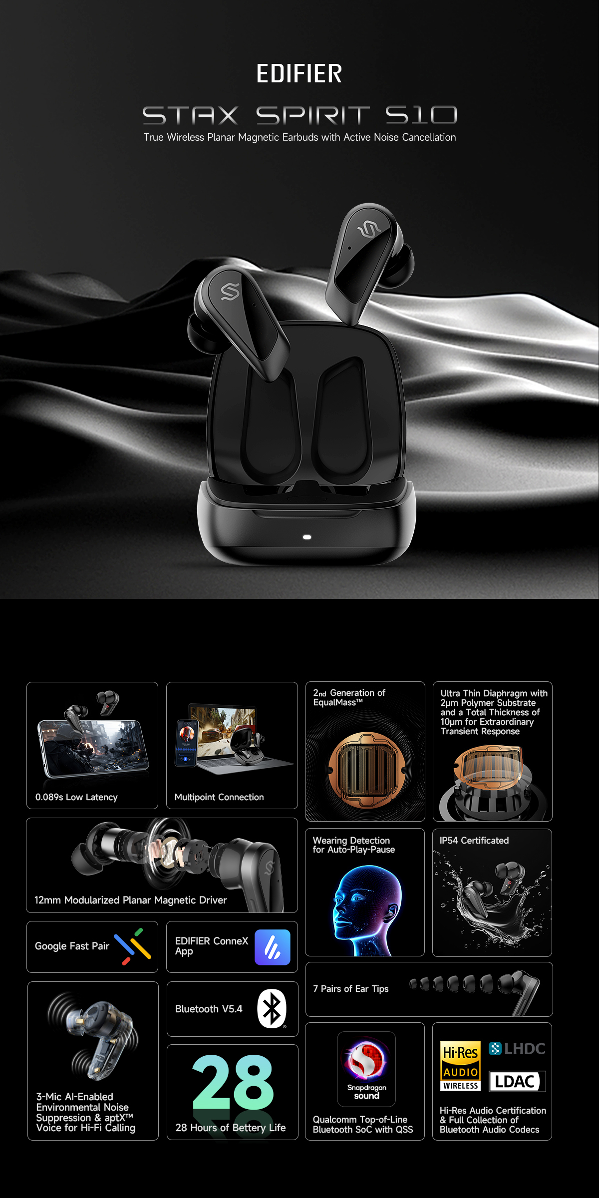 Edifier STAX SPIRIT S10 World's 1st Planar Magnetic TWS Earbuds | Hi ...