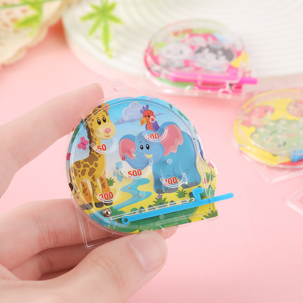 Kids Cartoon Mini Pinball Toy Palm Ball Maze Balance Roller Toys Board ...