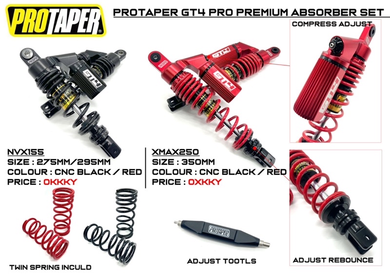 PROTAPER XMAX250 XMAX300 Xmax pro GT4 350MM PREMIUM FULL ADJUSTABLE ...