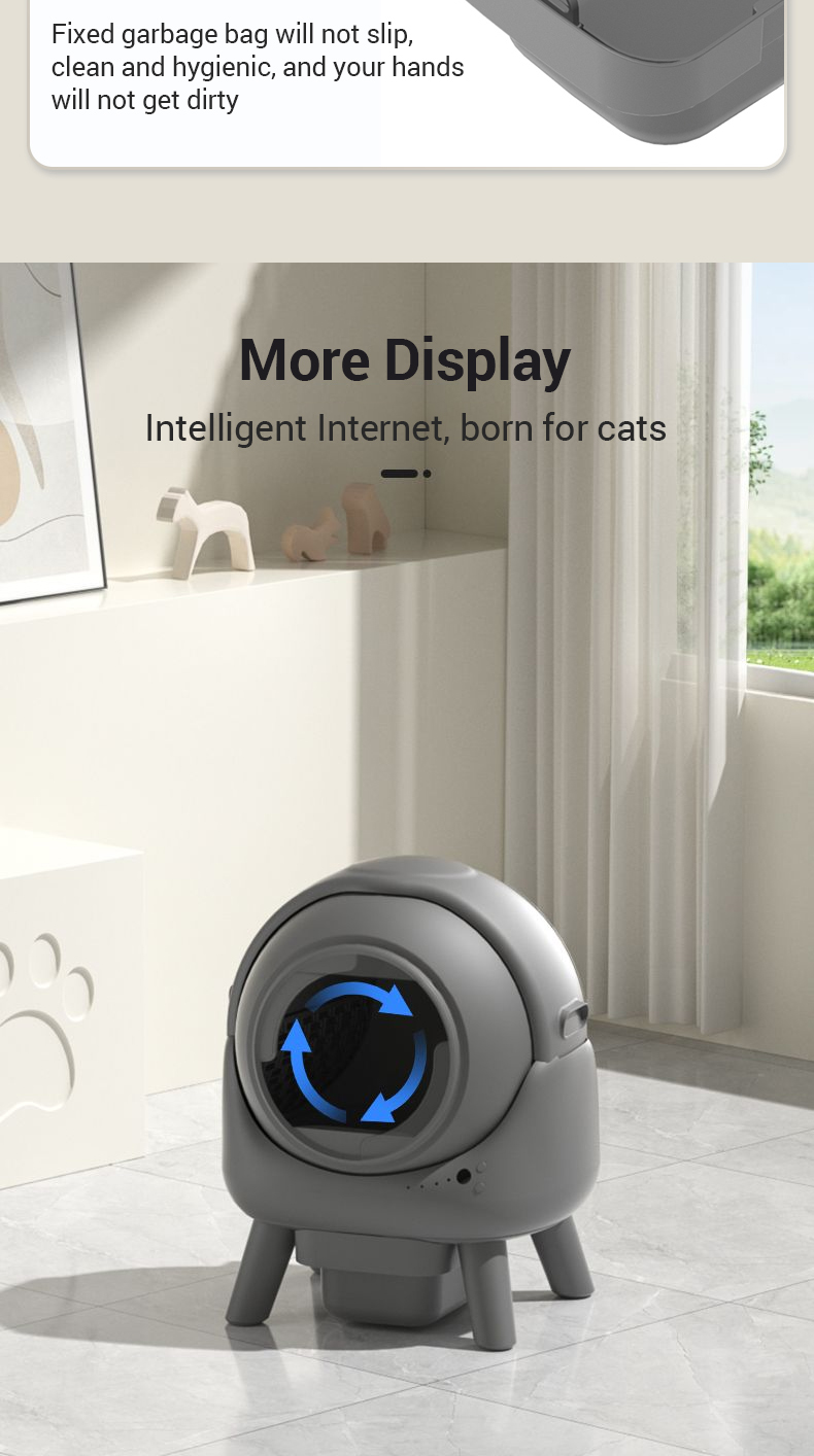 els pet Smart Cat Litter Box Automatic remote APP control 50L large ...