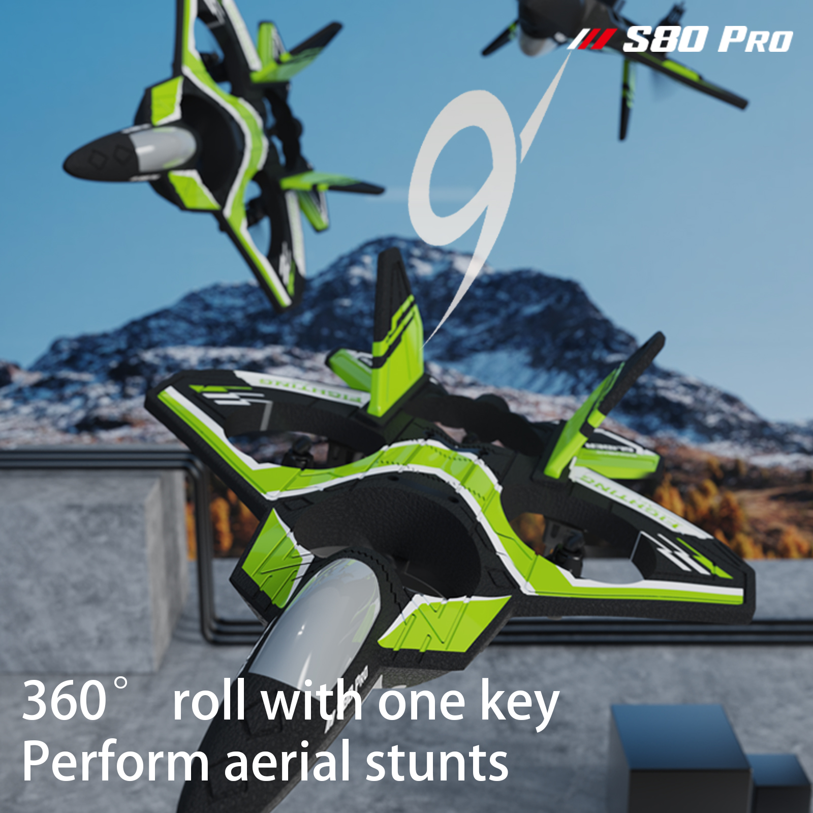 S80 Toy Plane Stunt Remote Control Foam Fighter Air Pressure Fixed ...