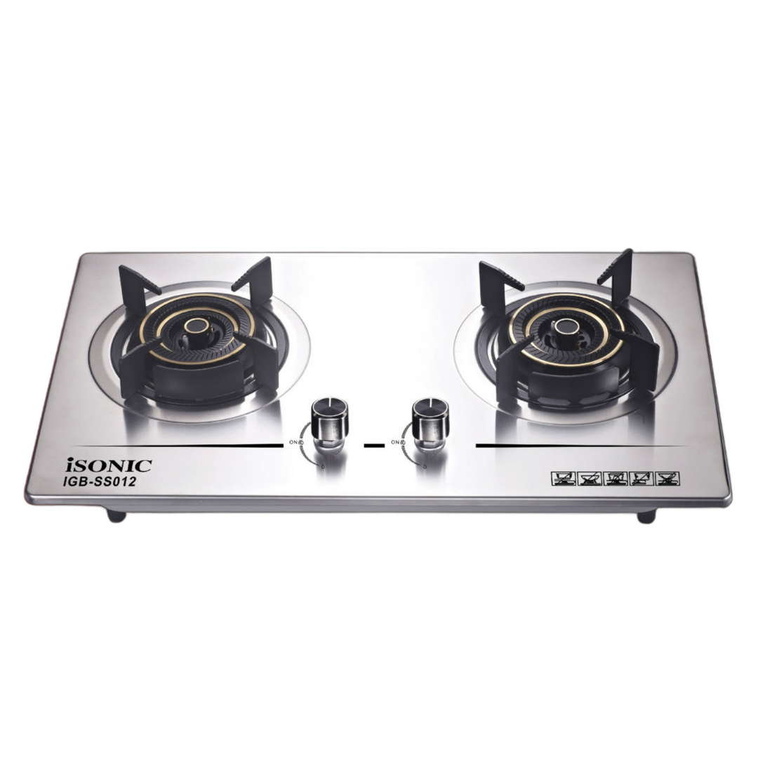 iSONIC Stainless Steel 2 Burner Built-in Hob | IGBSS012 IGB-G011 (Gas ...