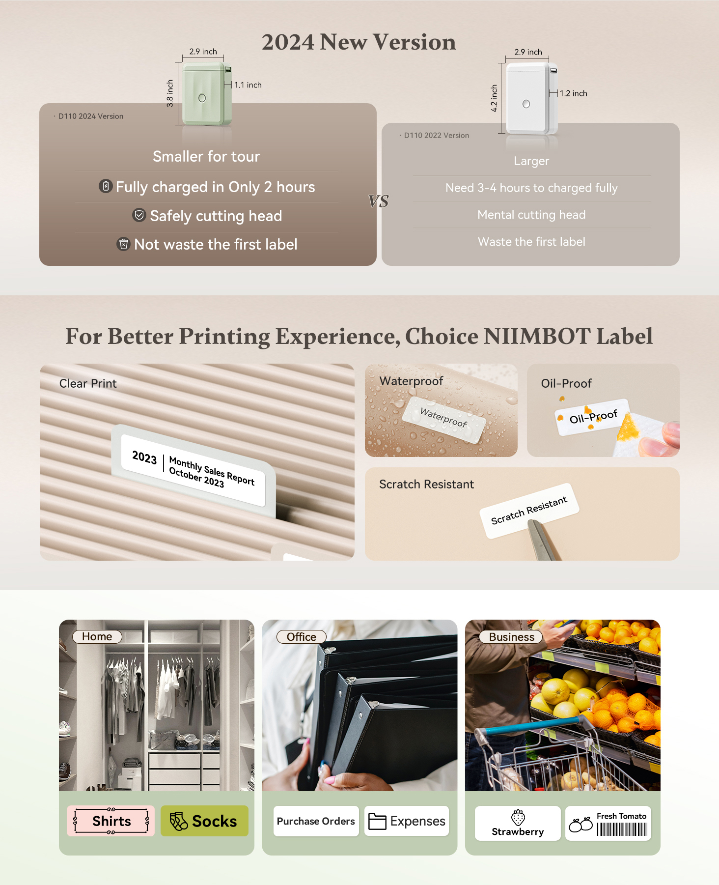 NIIMBOT D110_M Upgraded Portable wireless bluetooth label printer ...