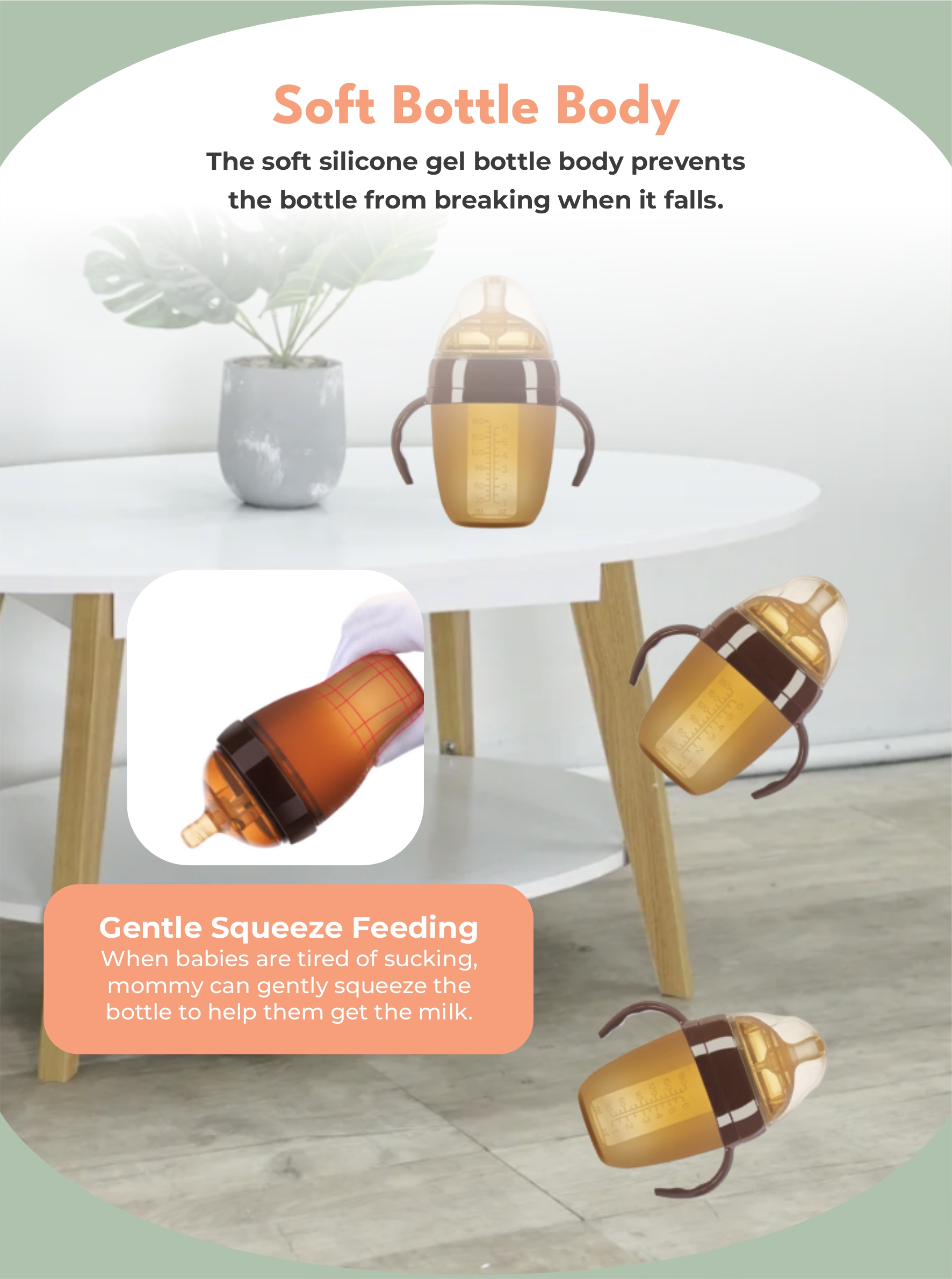 [PIKO BELLO] Free Straw Silicone Baby Milk Bottle Feeding Bottle Baby ...