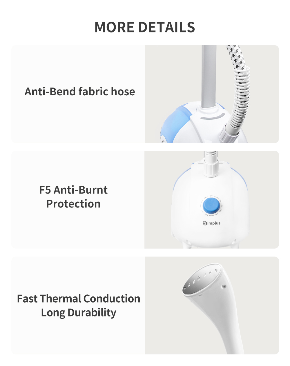 Simplus Iron Steam Garment Steamer 2000W 11-Iron Mode Stainless Steel ...
