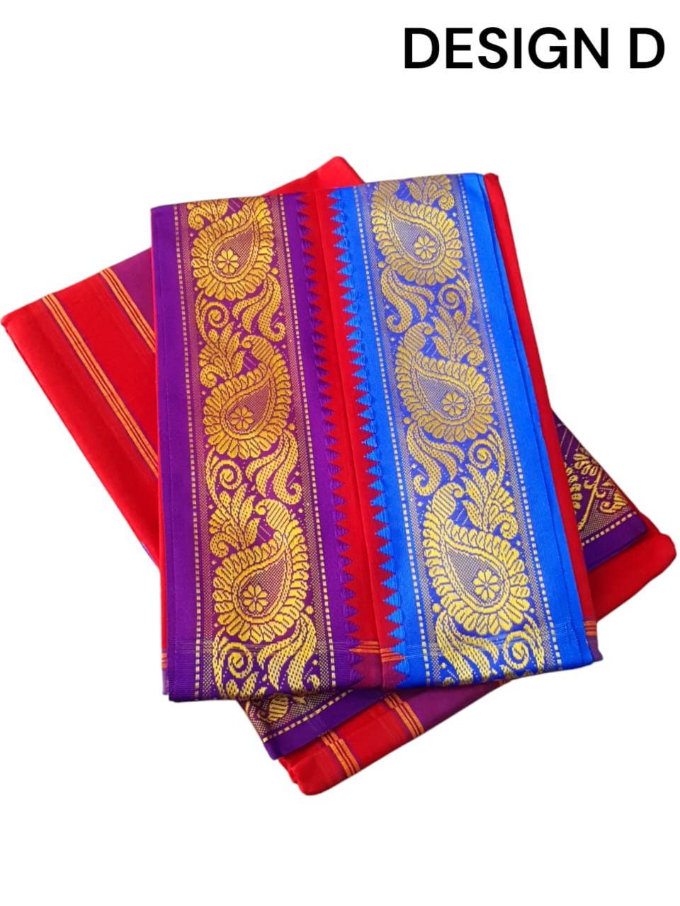 8x4 Abhinav Sathyam Special Color Cotton Veshti/Dhoti with Big Design ...