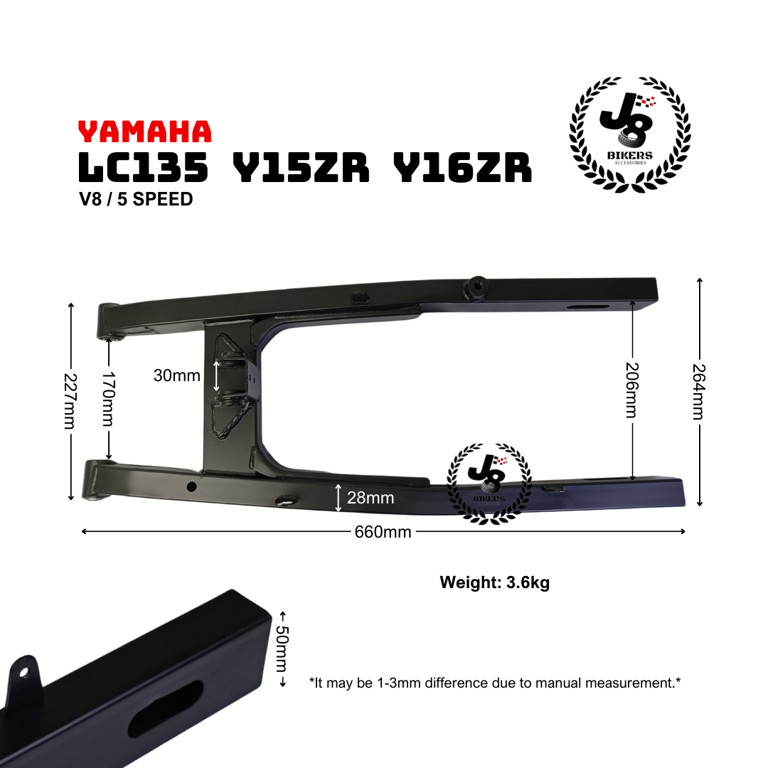 Yamaha LC135 4S 5S V1-V8 Y15ZR Y16ZR Swing Arm +2 Inch Original ...