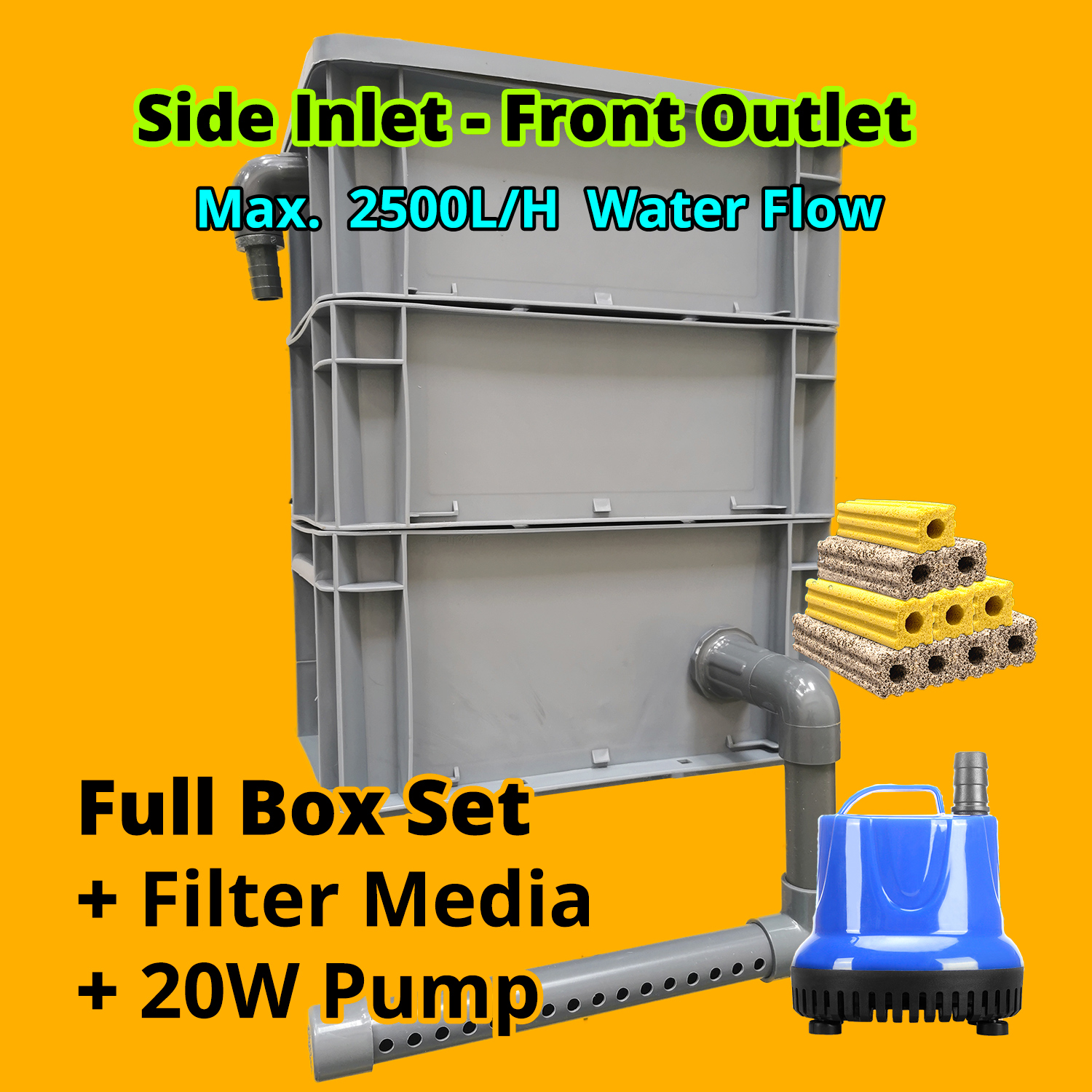 Aquarium Filter Box 3-Tier Indoor Outdoor Aquarium Rainfall Filter Box ...