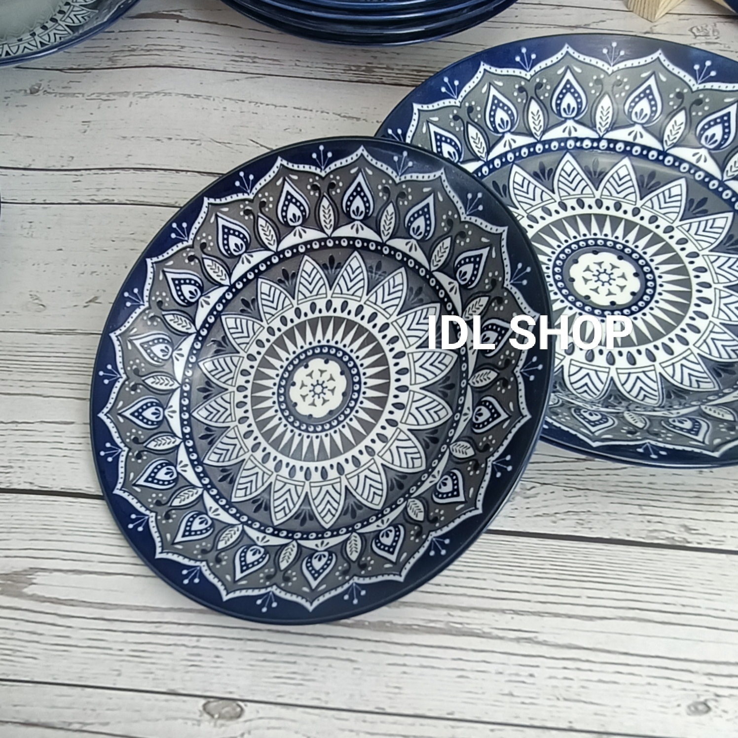 Porcelain Dinner Plate Soup Plate Bowl Set Pinggan Melengkung Mangkuk ...
