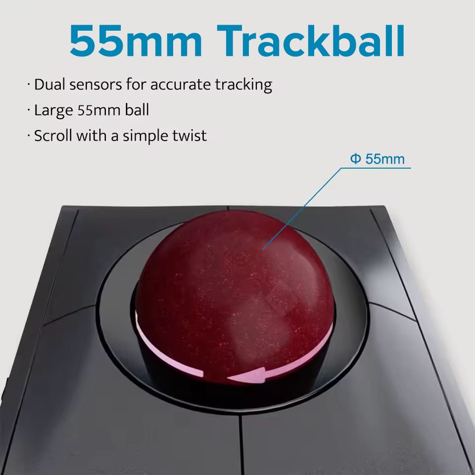 (MY) Kensington SlimBlade Pro 55mm Trackball Mouse - 1600 DPI ...