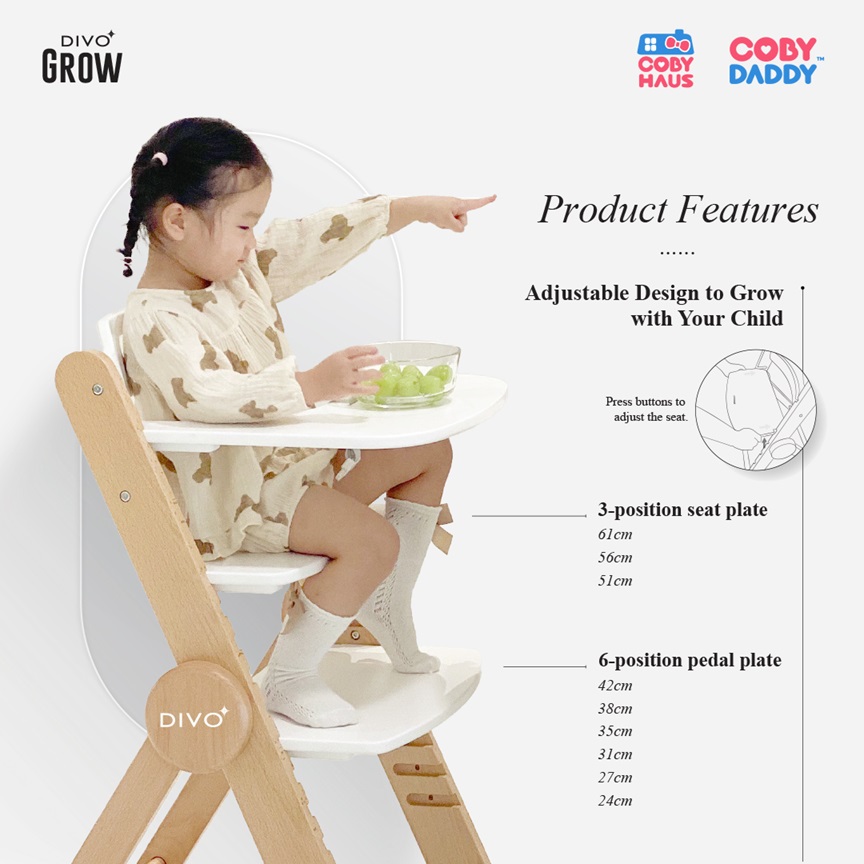 Coby Divo Grow Wood Chair (Load 76kg) | Shopee Malaysia