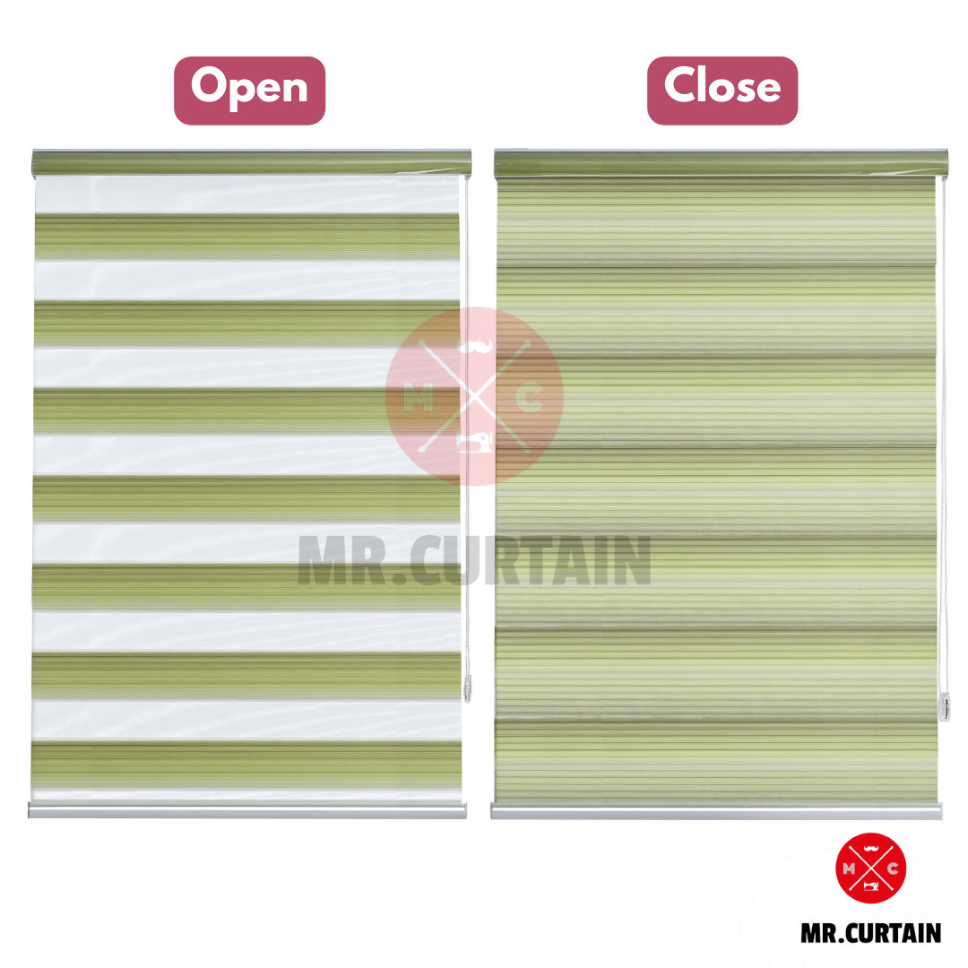 MR.CURTAIN ATLAS Zebra Blind Complete Set / Bidai Set Lengkap 2 Layer ...