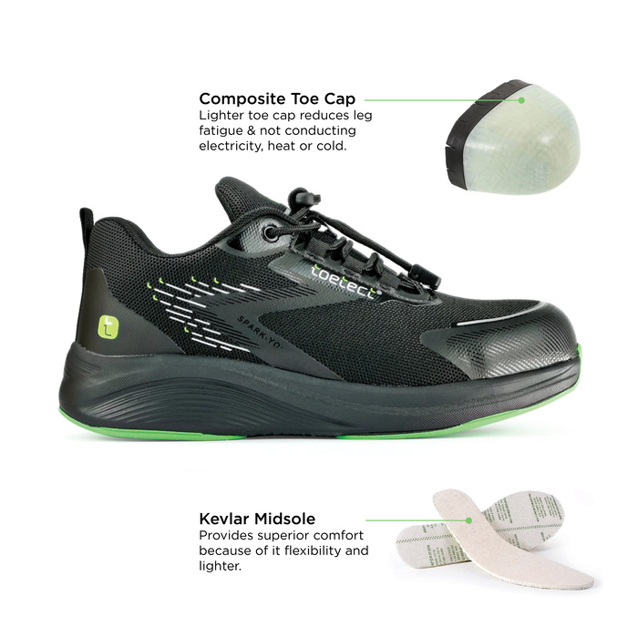 Toetect Men Low Cut with Cord Lock Safety Shoe TOE-SP003 | Shopee Malaysia