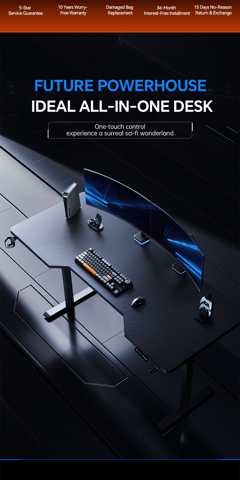 Xpanse Smart Desk Carbon Fiber Study Table Gaming Office Computer Table ...