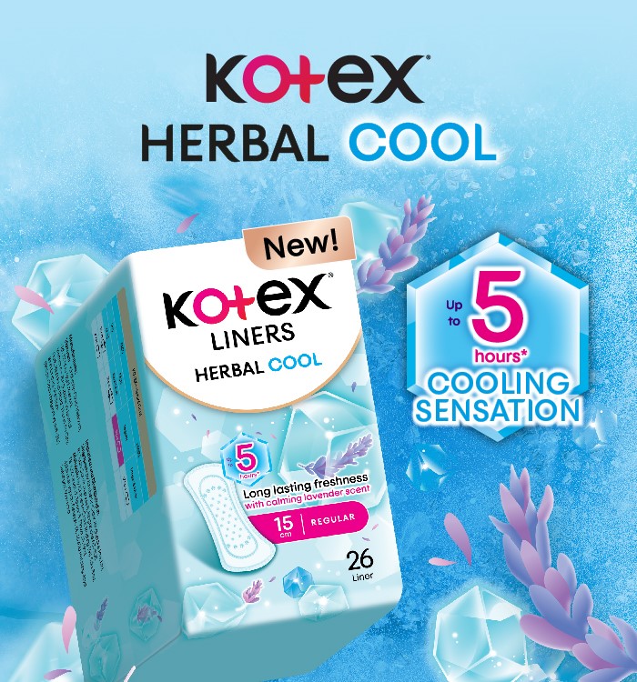 [Bundle of 3] Kotex Herbal Cool Panty Liners Herbal Cool (Regular ...