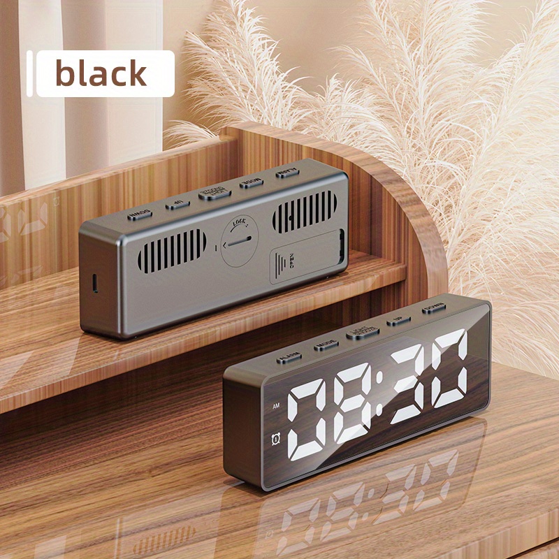 BIG Screen LED Clock Digital Desktop Alarm Clock, Calendar, Temperature ...