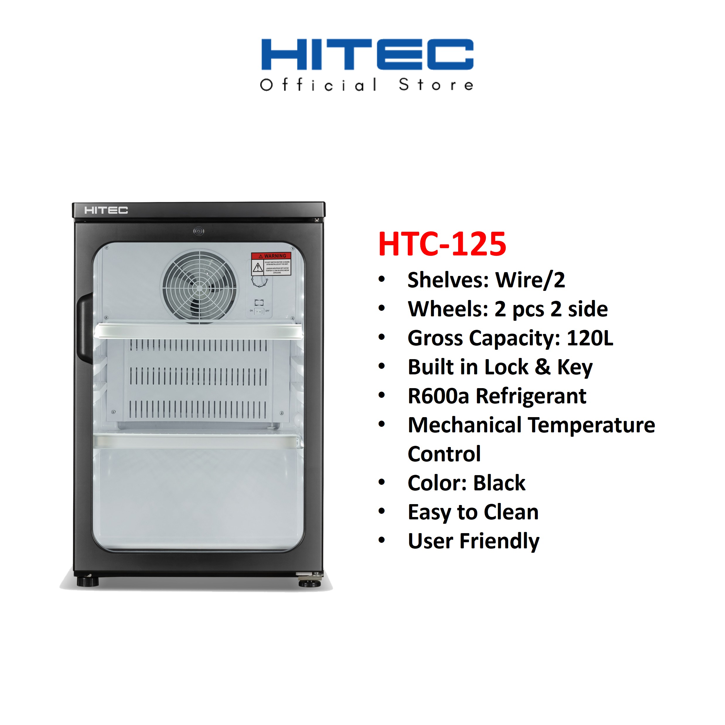 HITEC Mini Bar Chiller Display Chiller Mini 120L Showcase Table Top HTC ...