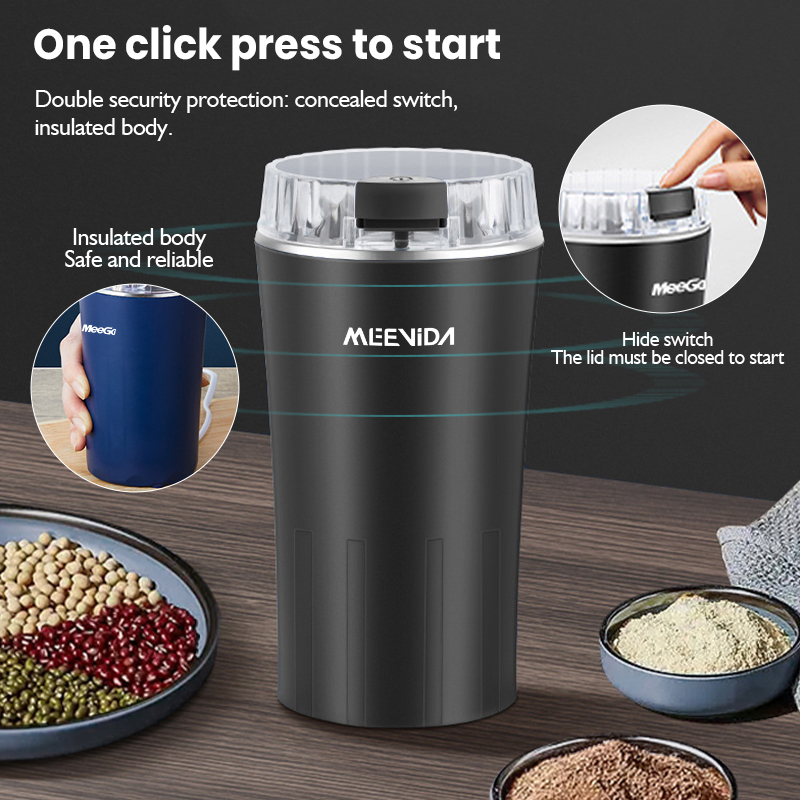 MEEVIDA Electric Grinder Nuts Seeds Coffee Bean Grinder Grain Crushing ...