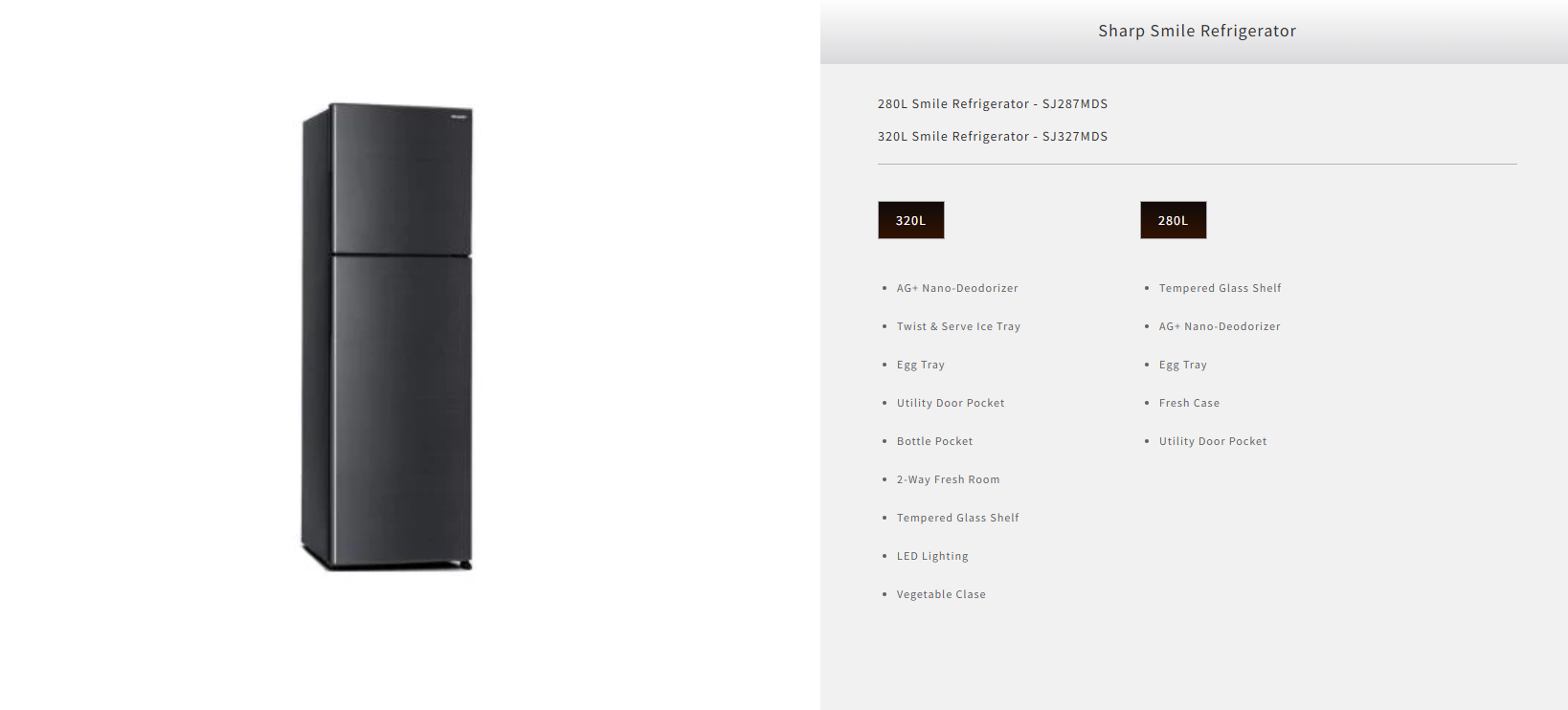 2025 Sharp Refrigerator 2 Door Fridge 280L / 320L Gross Peti Sejuk Peti ...