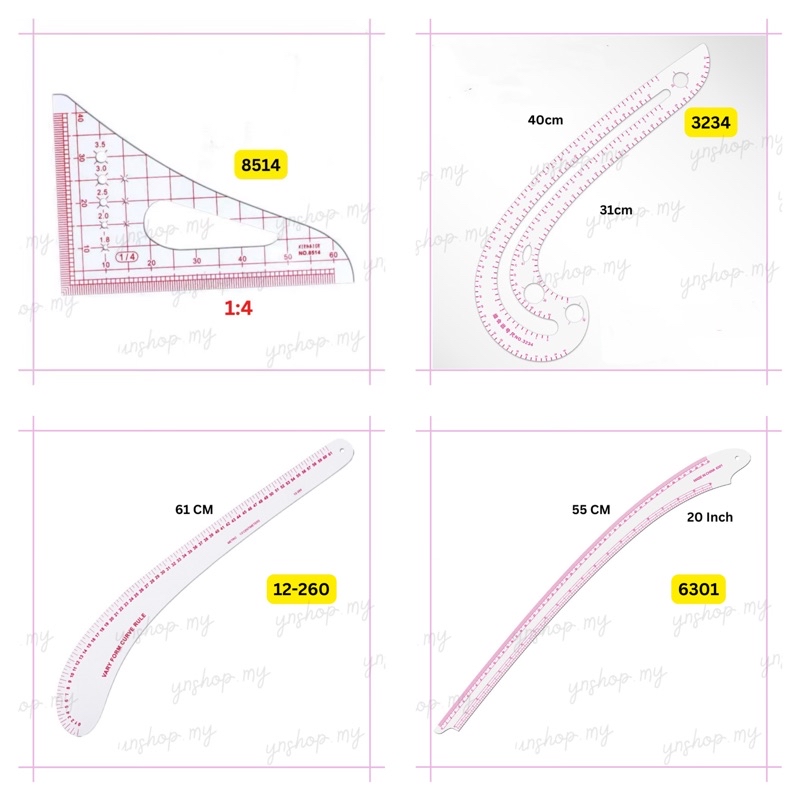 Fashion Design Ruler Pembaris Jahitan Soft Metric Graph Ruler ...
