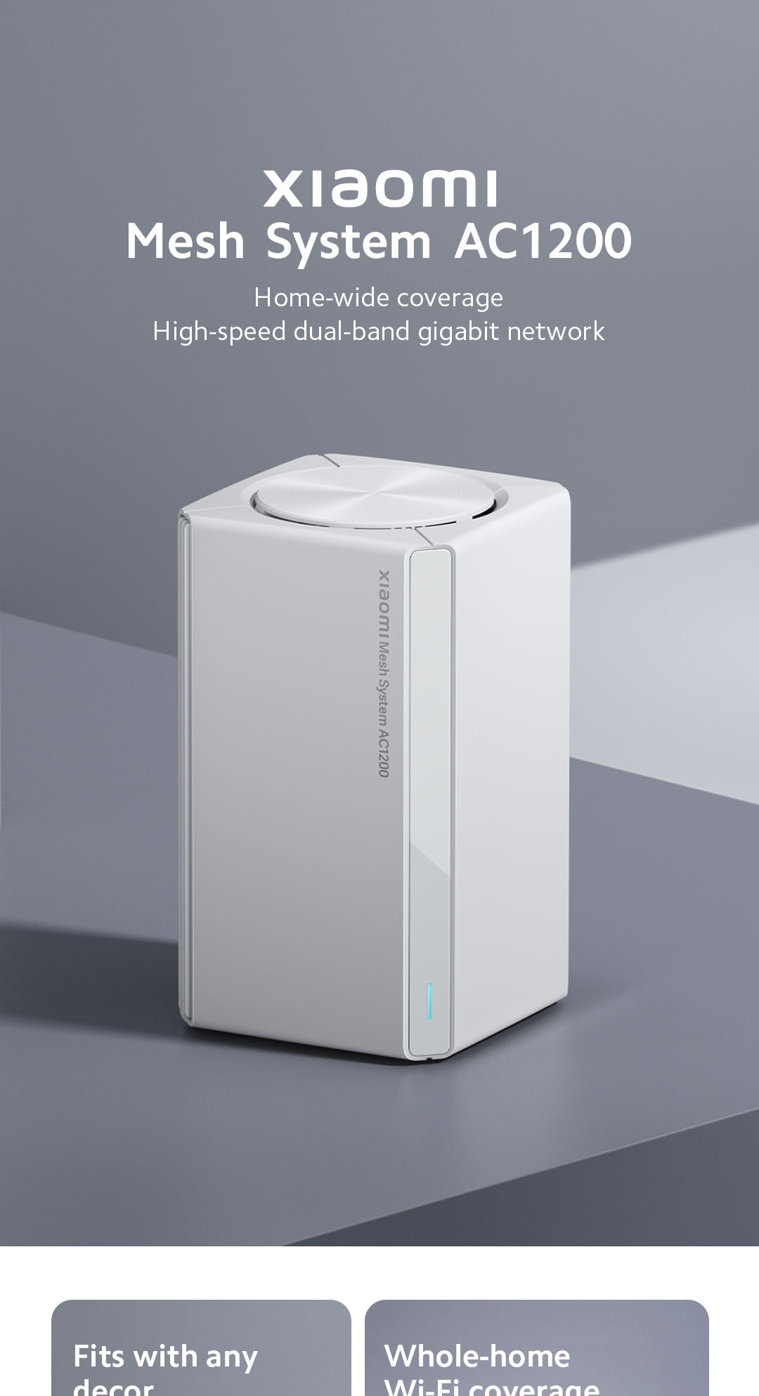 Xiaomi Mesh System AC1200 | 2.4GHz+5GHz Dual Band | 1200Mbps Wifi Speed ...
