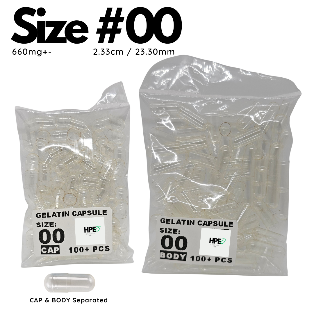 HPE Kapsul Kosong HALAL Size 00 (100pcs) 空胶囊 / Empty Gelatin Capsule ...