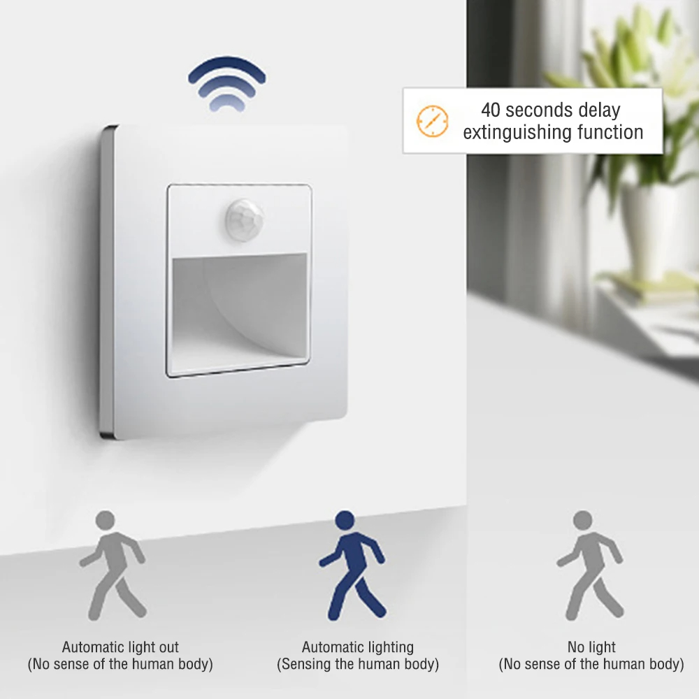 Motion Detector Sensor Led Stair Light Infrared Human Body Induction ...