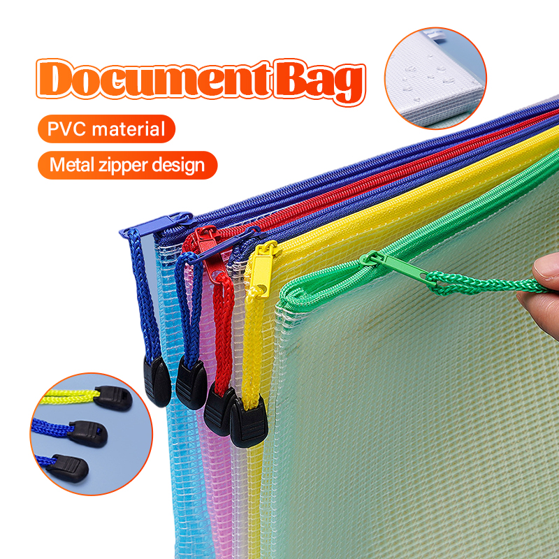 🔥Mesh Zipper Bag Zipper File Organizer Pvc Zipper Bag Transparent File ...