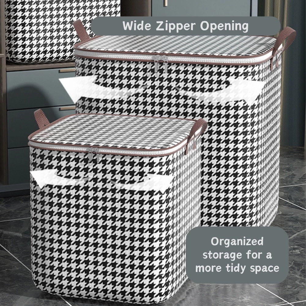 [Shopee Choice] 100L Fabric Storage Boxes with Lids Clothes Container ...