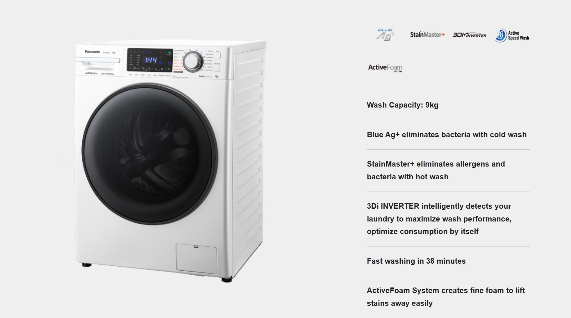 Panasonic Front Load Washing Machine Mesin Basuh NA-V90FX2WMY/NA ...