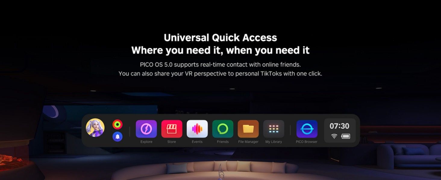 PICO 4 All-in-One VR Headset Virtual Reality Phoenix - (Snapdragon XR2 Gen 1, Refresh rate 90 Hz ...