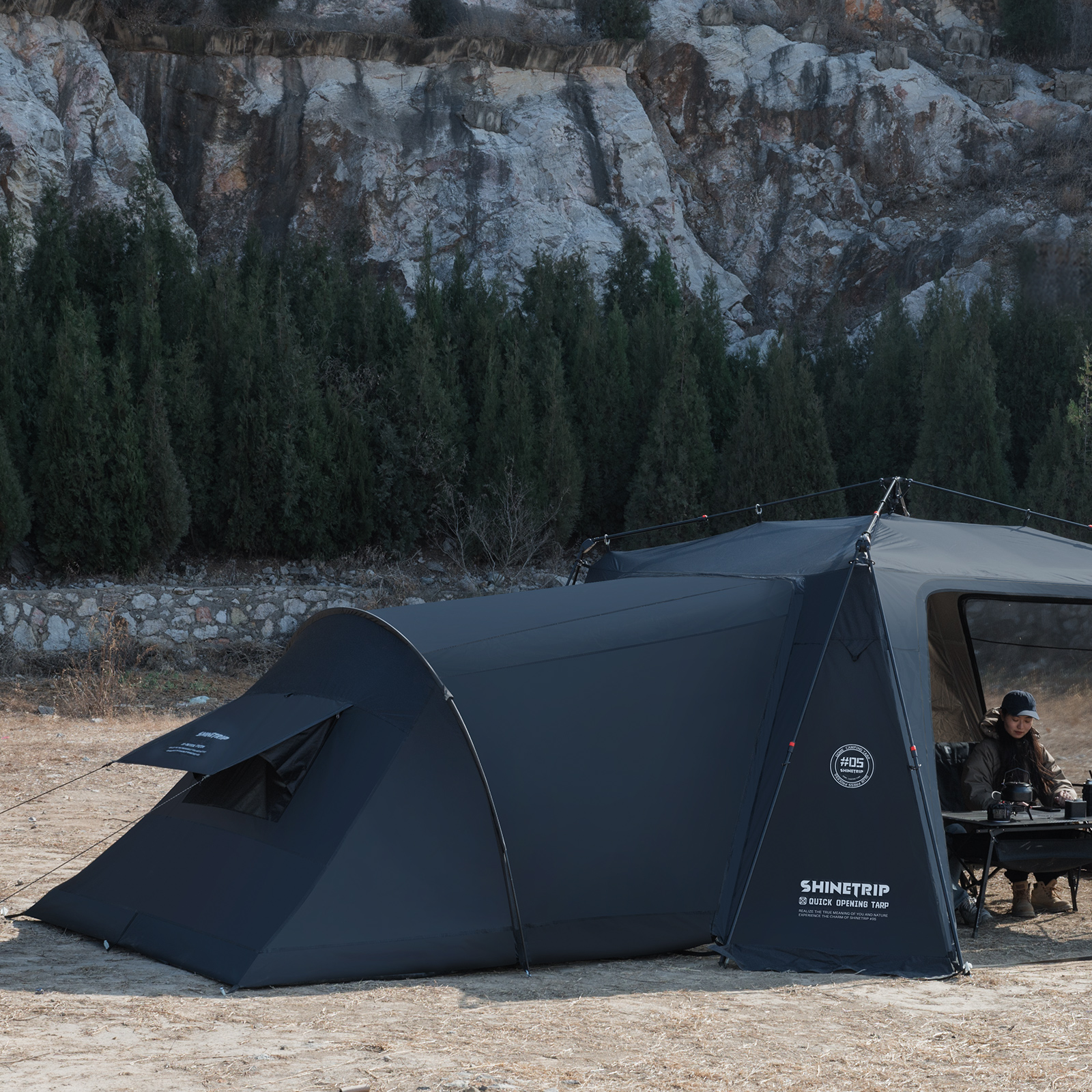 Shinetrip Auto Dome Shelter Tarp PU2000 Silver Coated Black Green Khaki ...