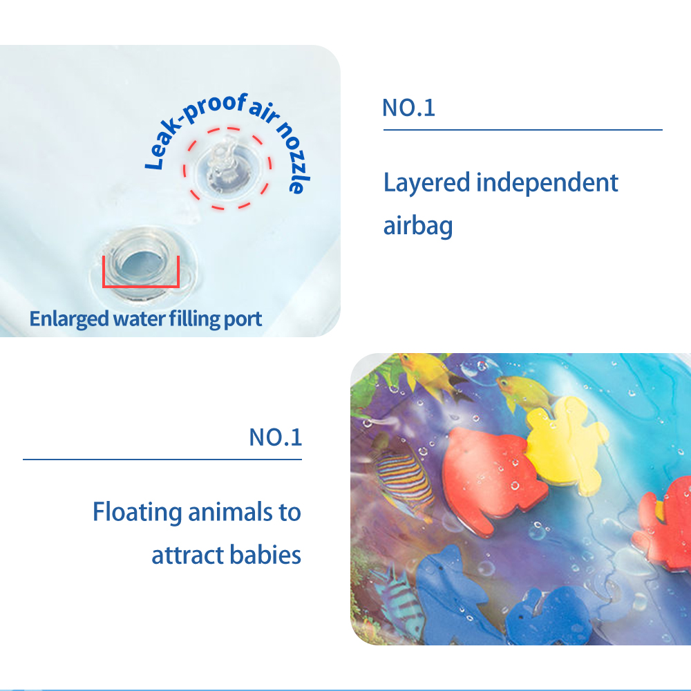 Bevavar Baby Water Play Mat Inflatable Training Crawl Mat Slapped Pad ...